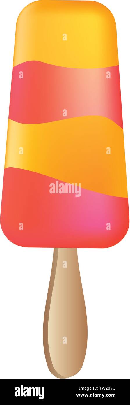 Orange red popsicle icon. Cartoon of orange red popsicle vector icon ...
