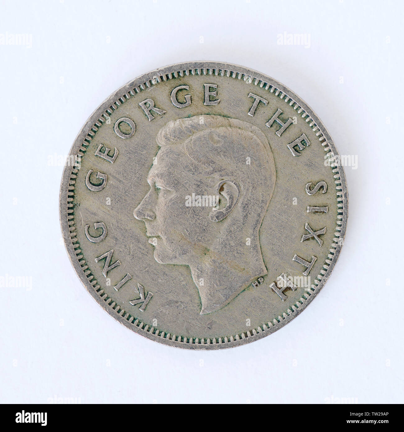 New Zealand 1 Florin - George VI Coin - 1949 Stock Photo - Alamy