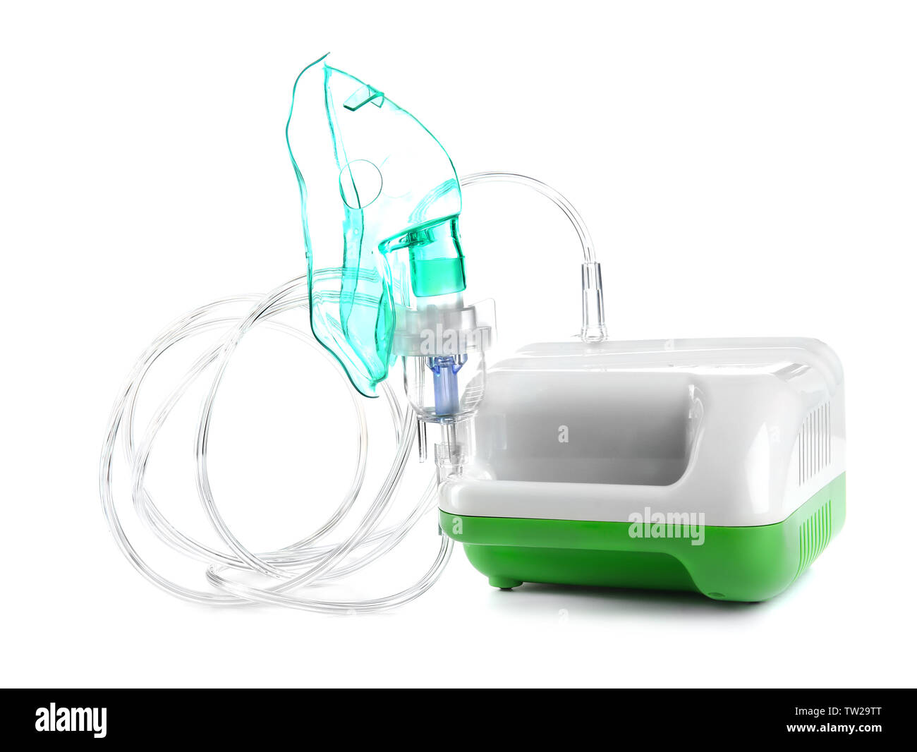Nebulizer for asthma and respiratory diseases on white background Stock ...