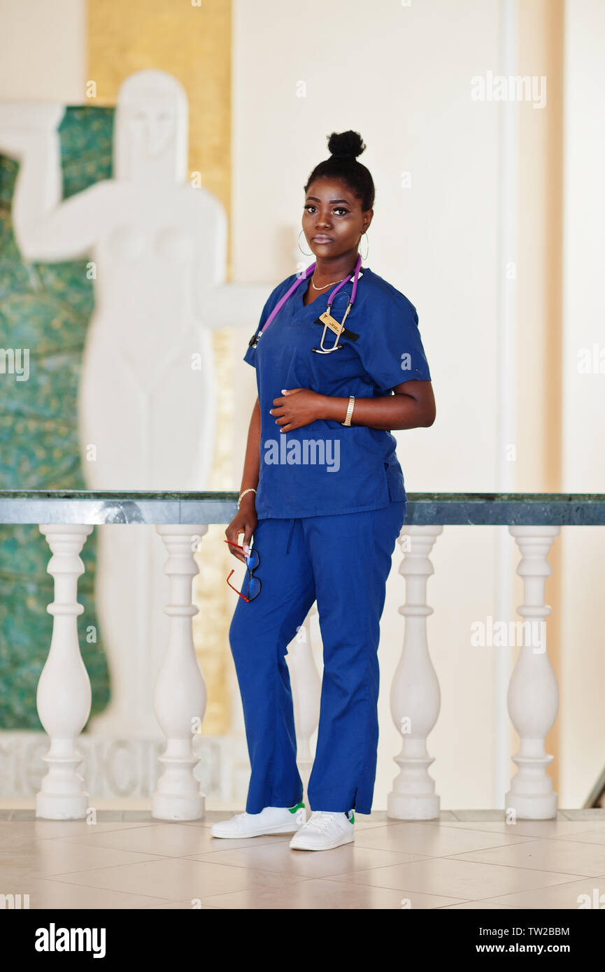 Professional african female doctor at the hospital. Medical healthcare ...