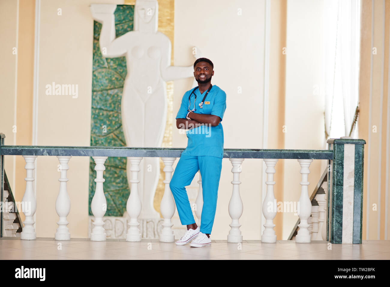 Professional african male doctor at the hospital. Medical healthcare ...