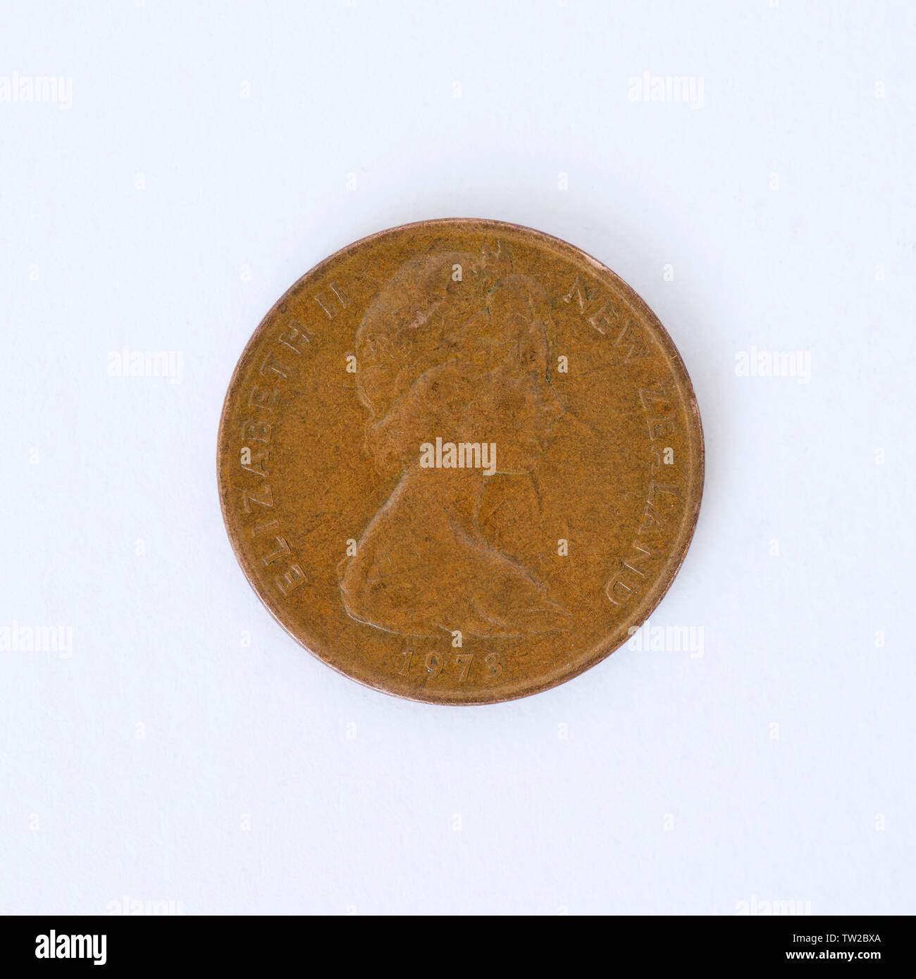 New Zealand 2 Cents - Elizabeth II Coin - 1973 Stock Photo - Alamy