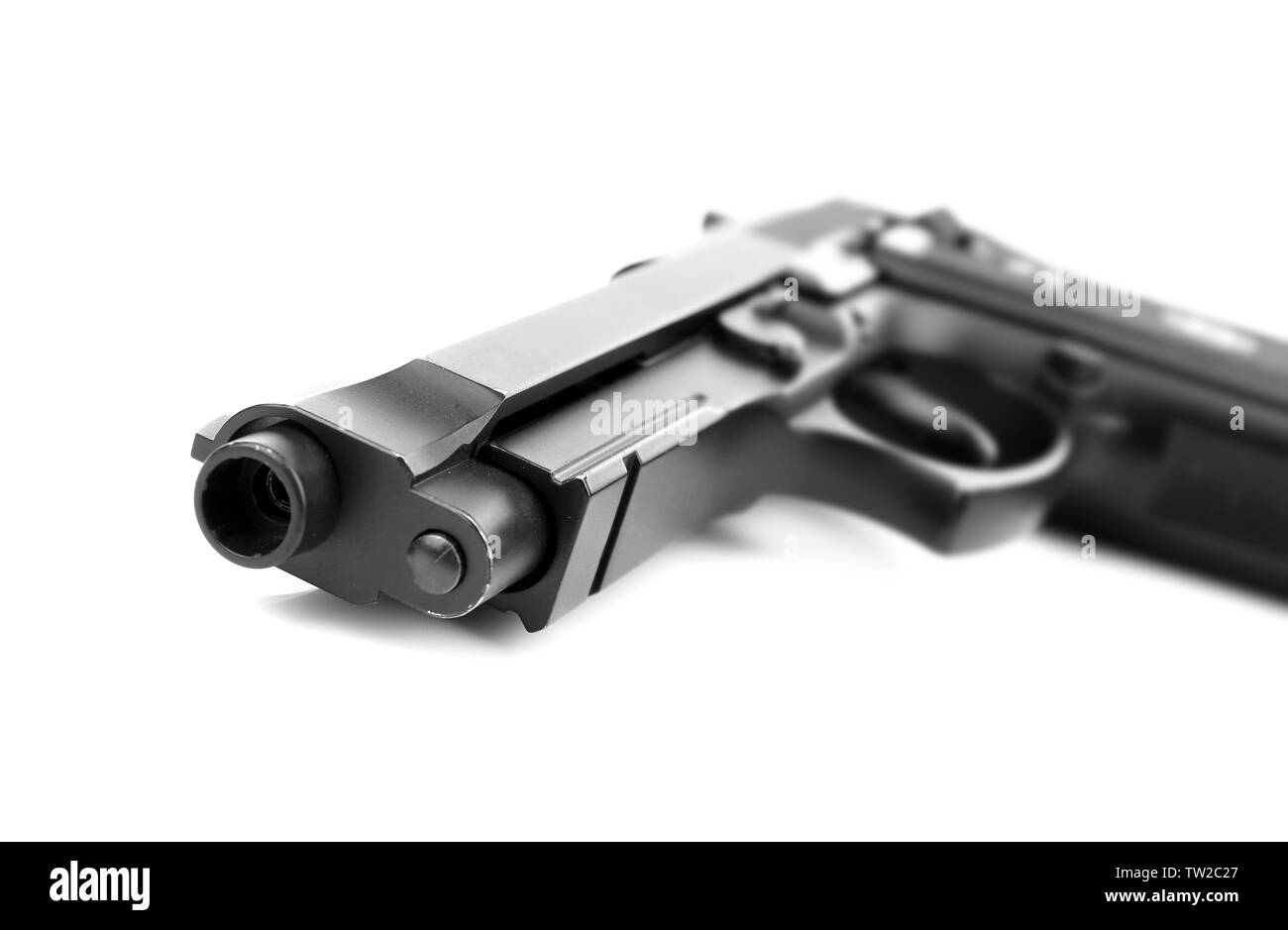 Gun on white background Stock Photo - Alamy
