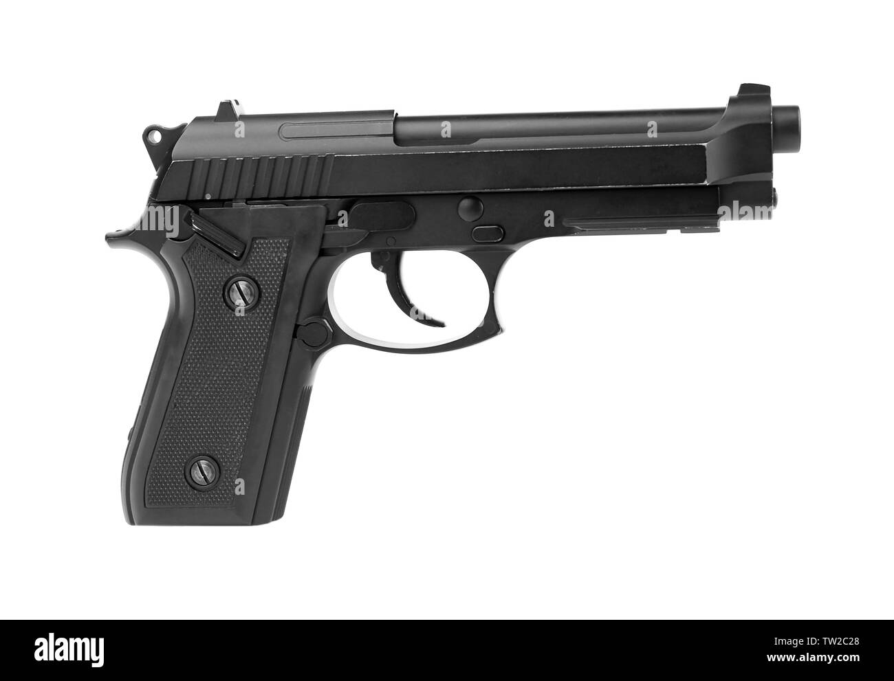 Gun on white background Stock Photo - Alamy