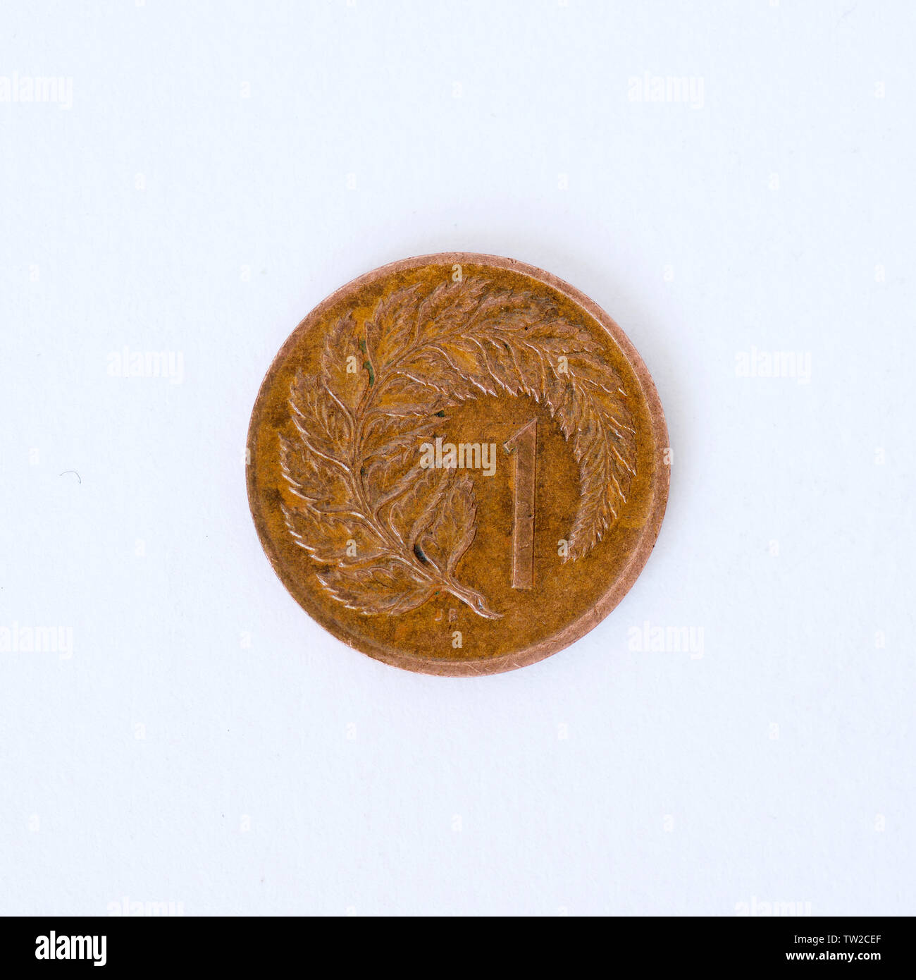 New Zealand 1 Cent - Elizabeth II Coin - 1971 Stock Photo - Alamy