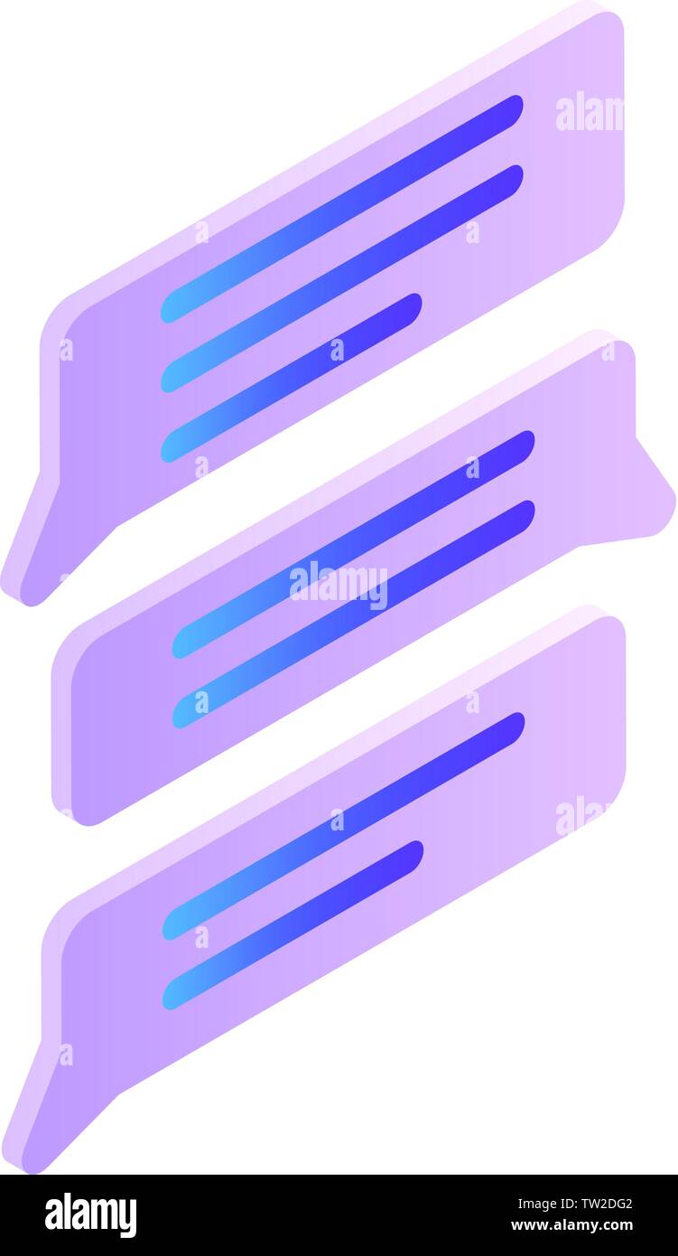Messaging app icon isometric Cut Out Stock Images & Pictures - Alamy