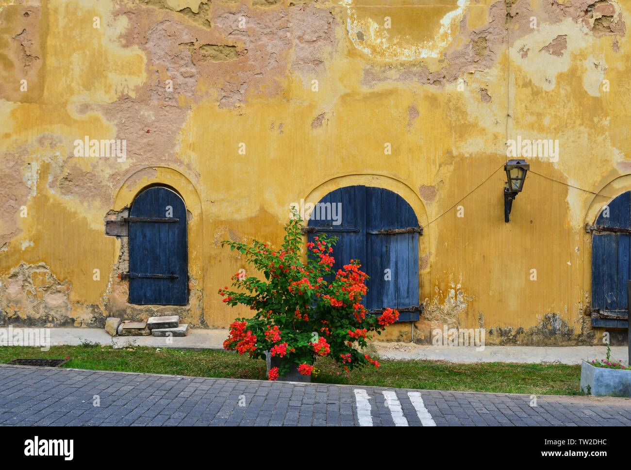 Details of ancient building in Galle, Sri Lanka. Galle was the main ...