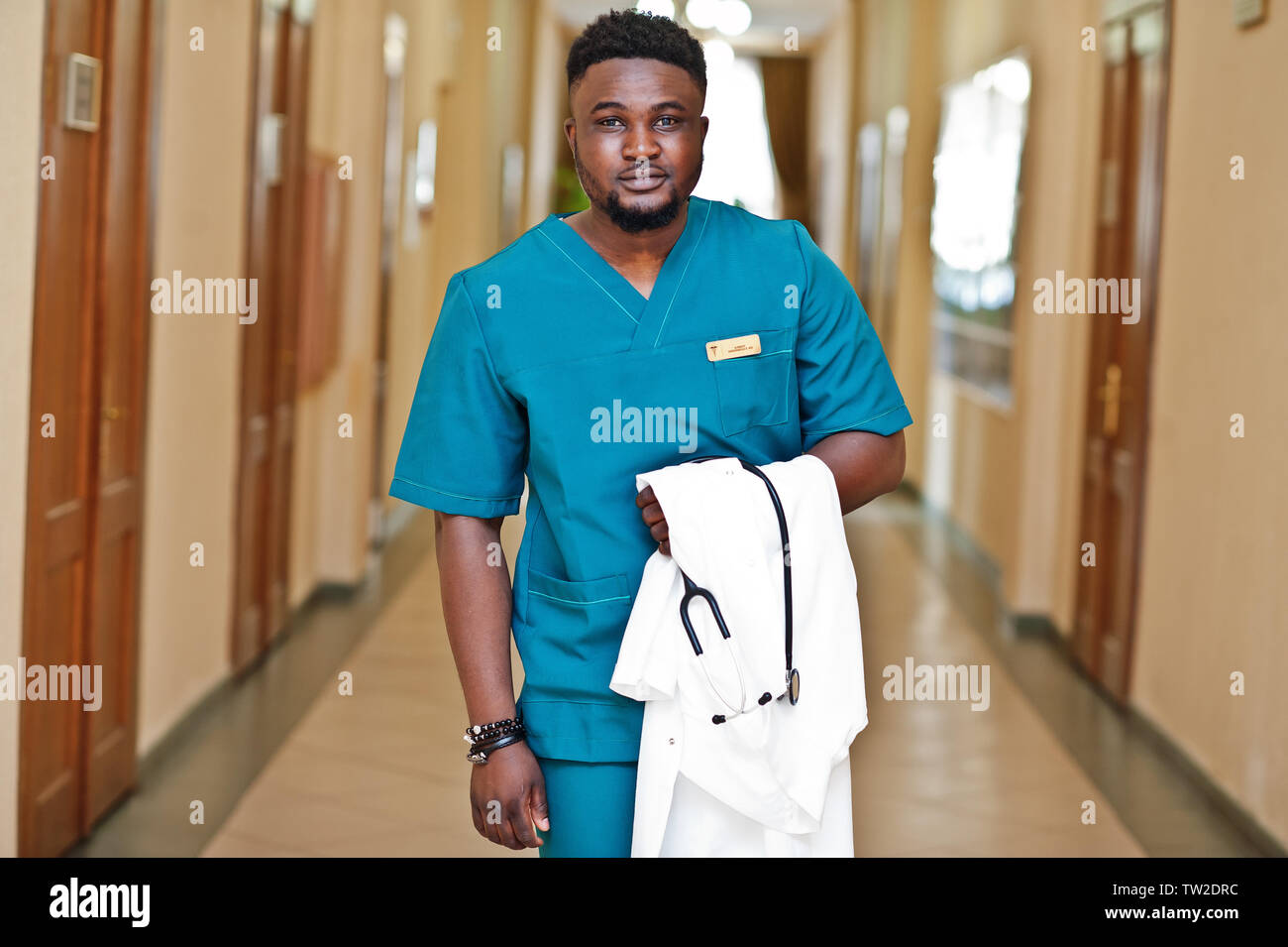 Professional african male doctor at the hospital. Medical healthcare ...