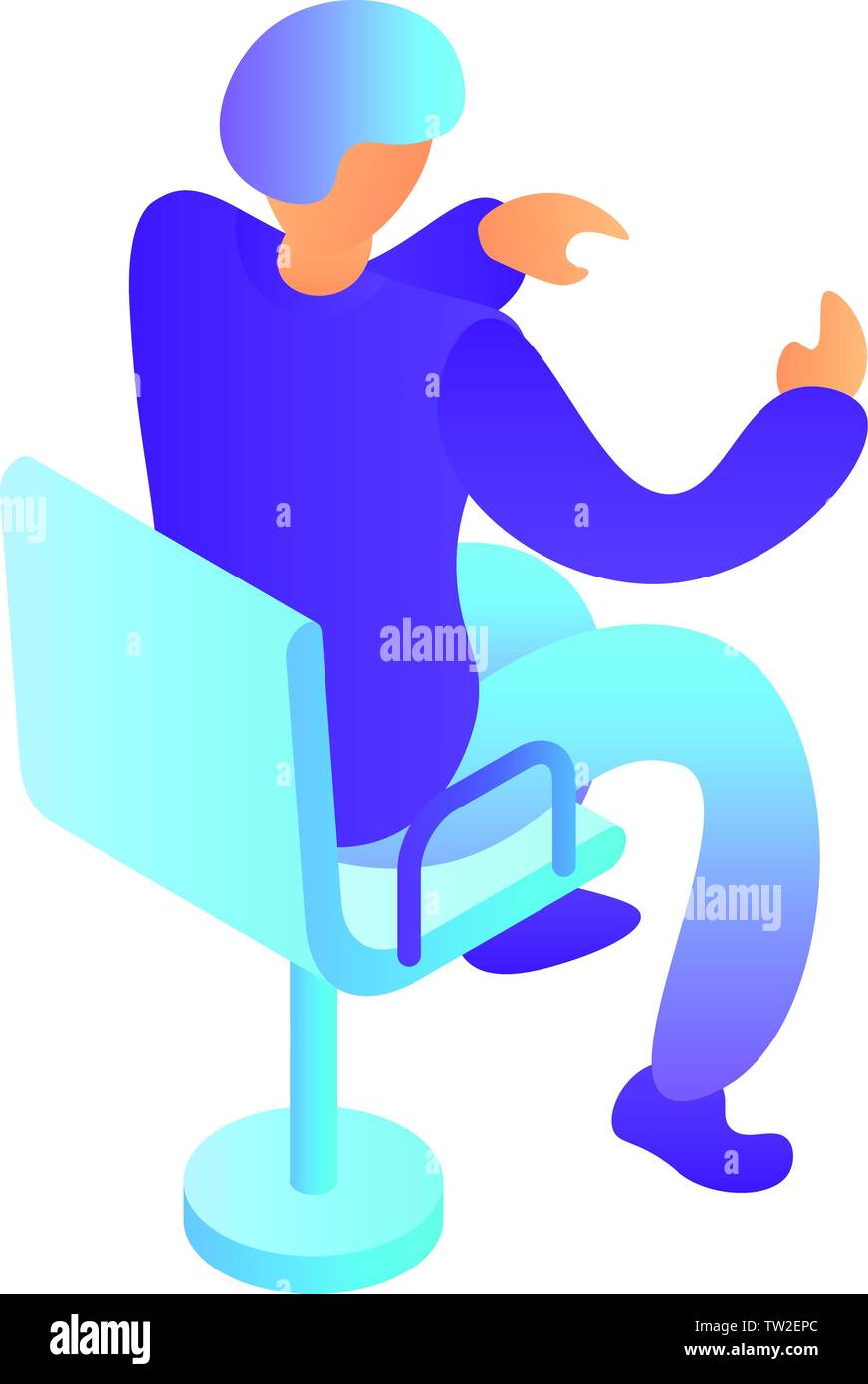 Man at desktop chair icon, isometric style Stock Vector Image & Art - Alamy