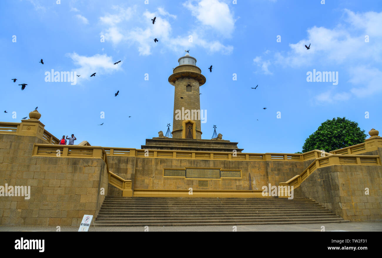 Colombo, Sri Lanka - Dec 23, 2018. Old Galle Buck Lighthouse in Colombo ...