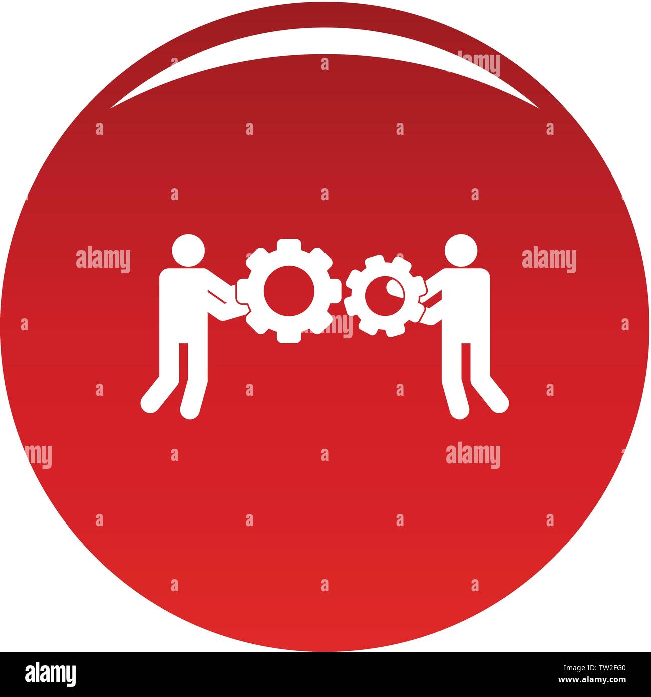 Employee with gear icon. Simple illustration of employee with gear ...