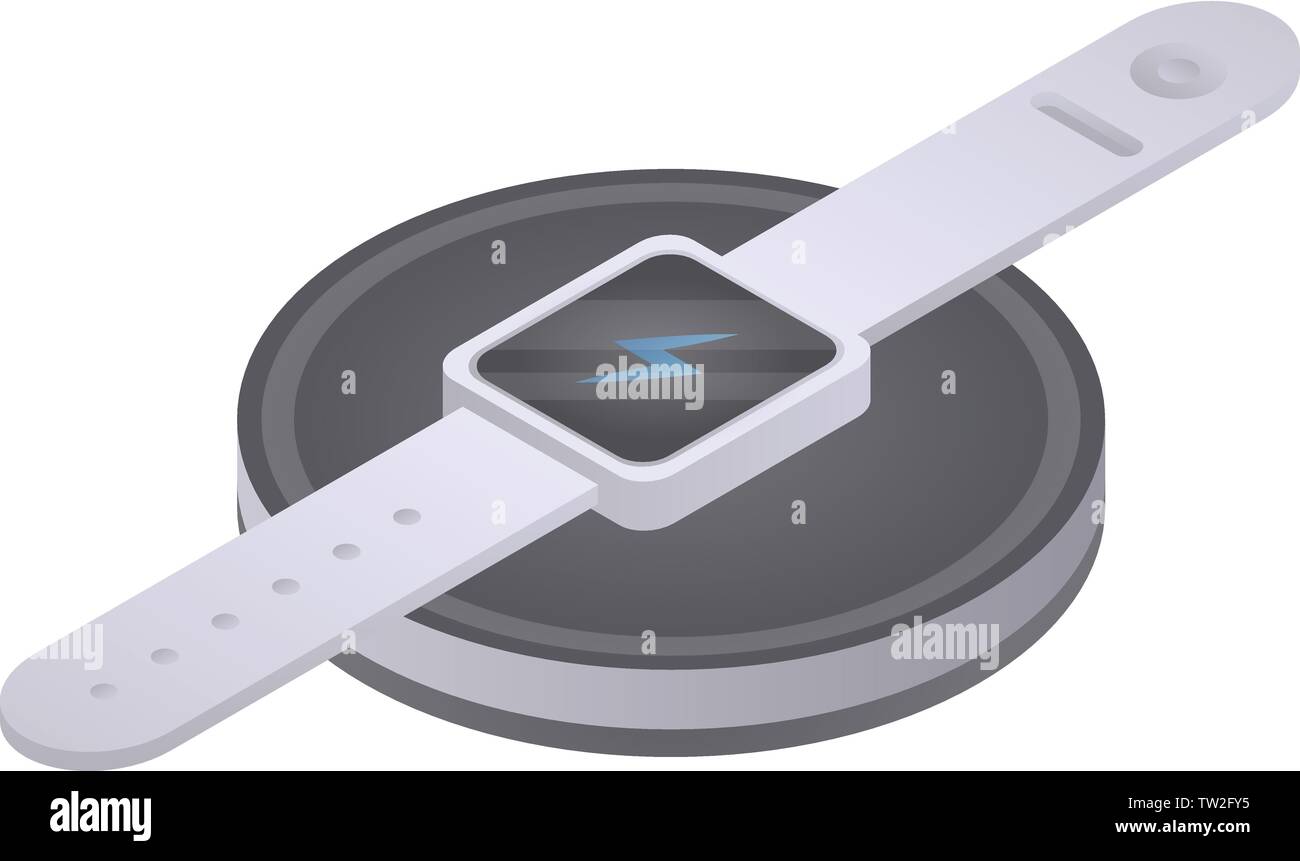 Wireless charging smartwatch icon, isometric style Stock Vector Image ...