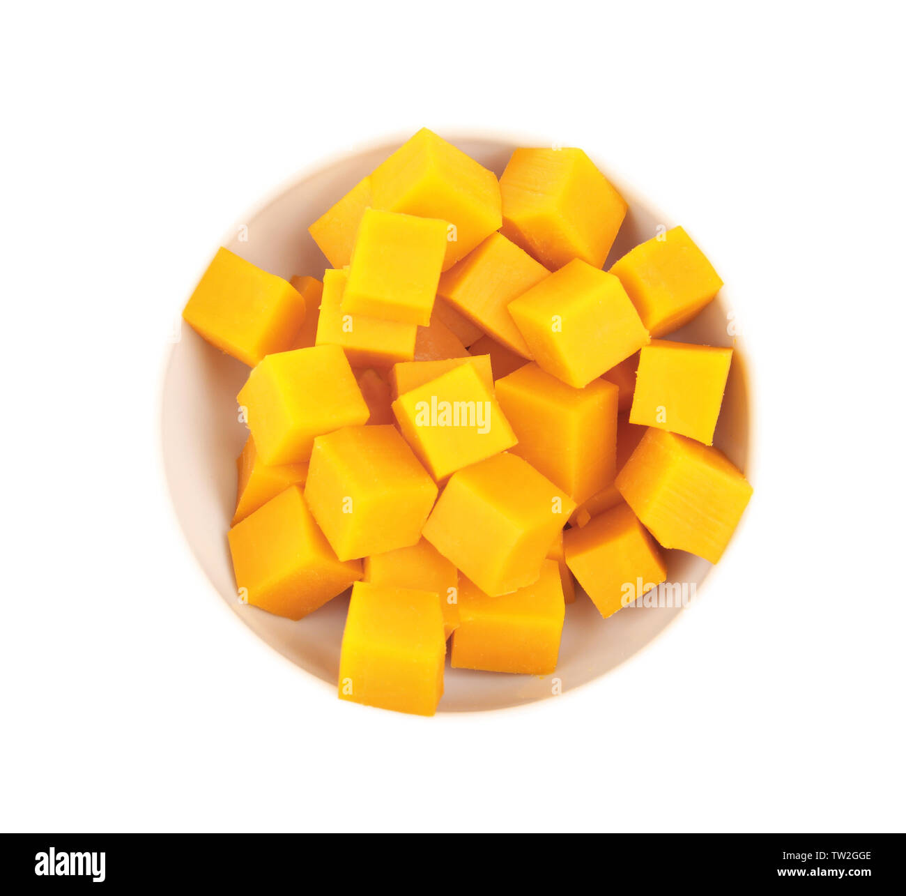 Pieces of cheddar cheese top view Cut Out Stock Images & Pictures - Alamy