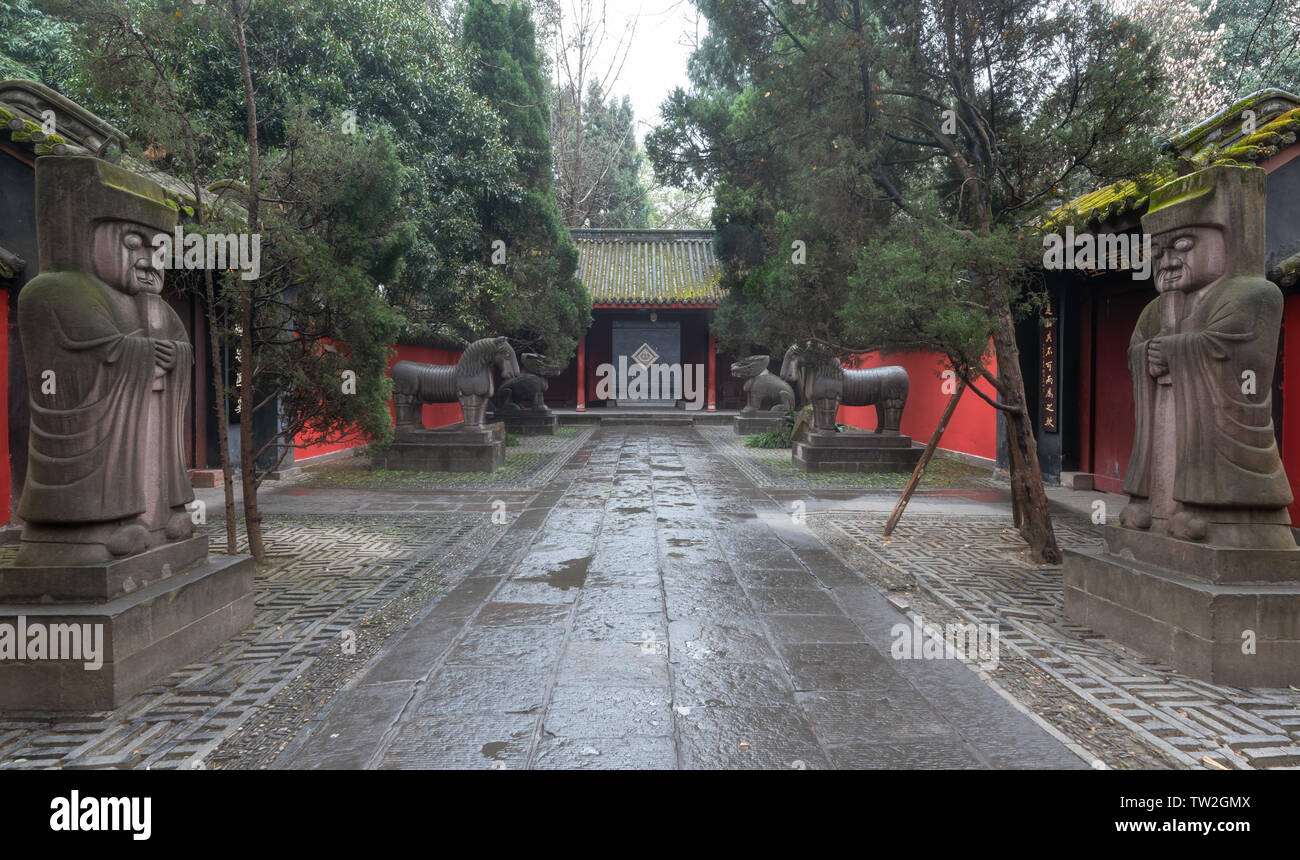 Stone statue in Liu Bei's Tomb of Wuhou Temple in Chengdu Stock Photo ...