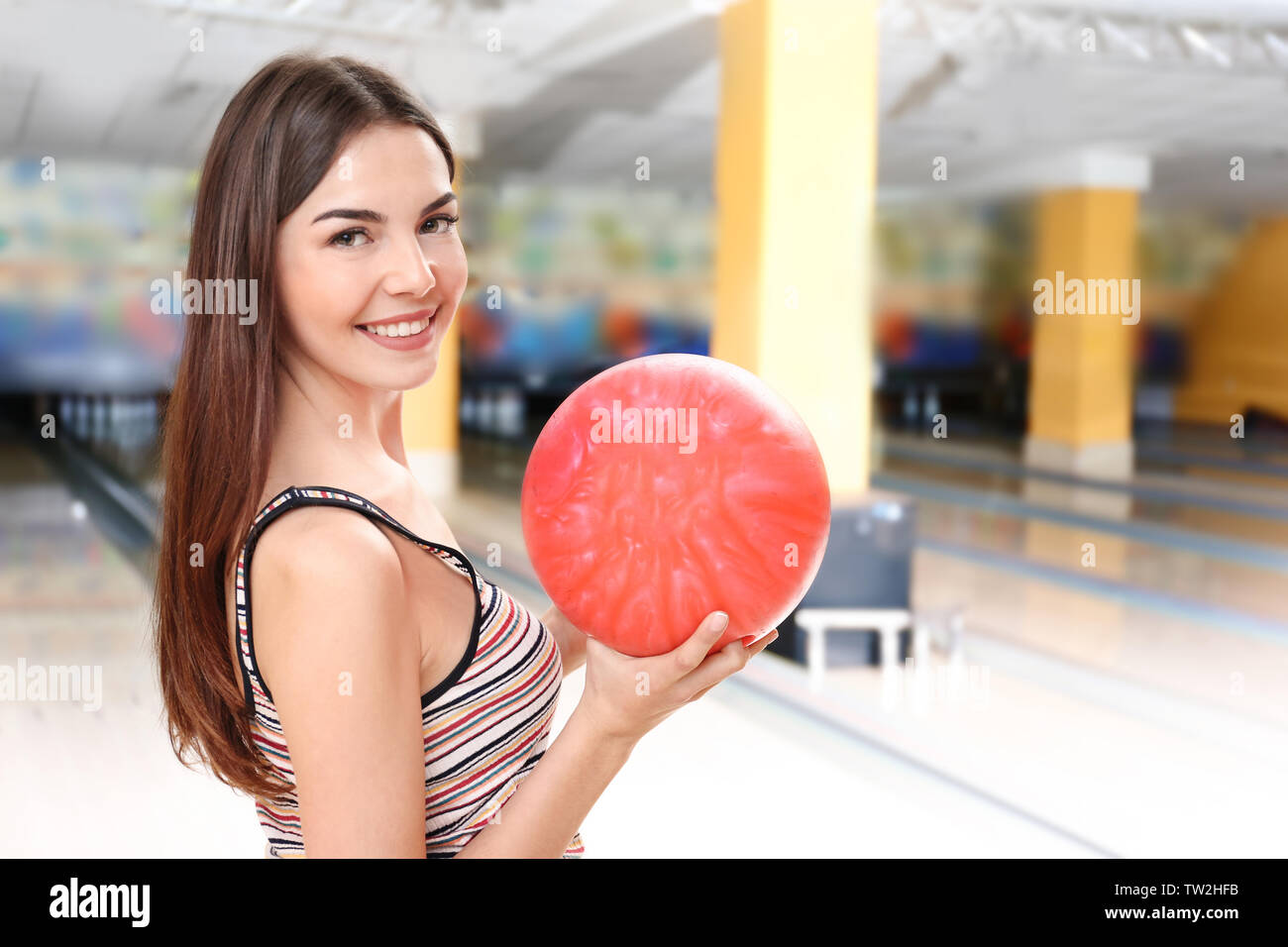 Woman bowler bowling ball hi-res stock photography and images - Alamy