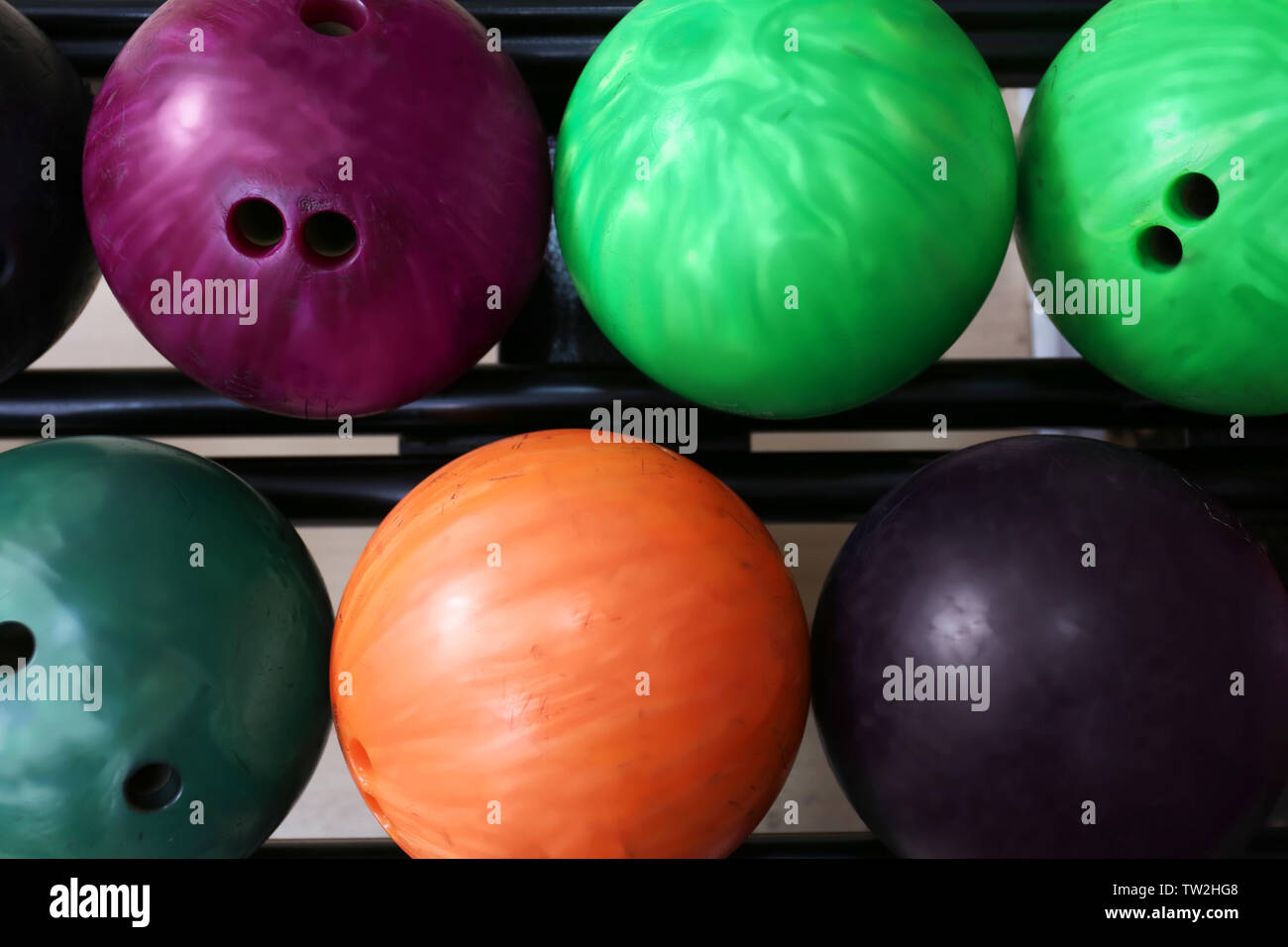 Bowling balls in rack hi-res stock photography and images - Alamy