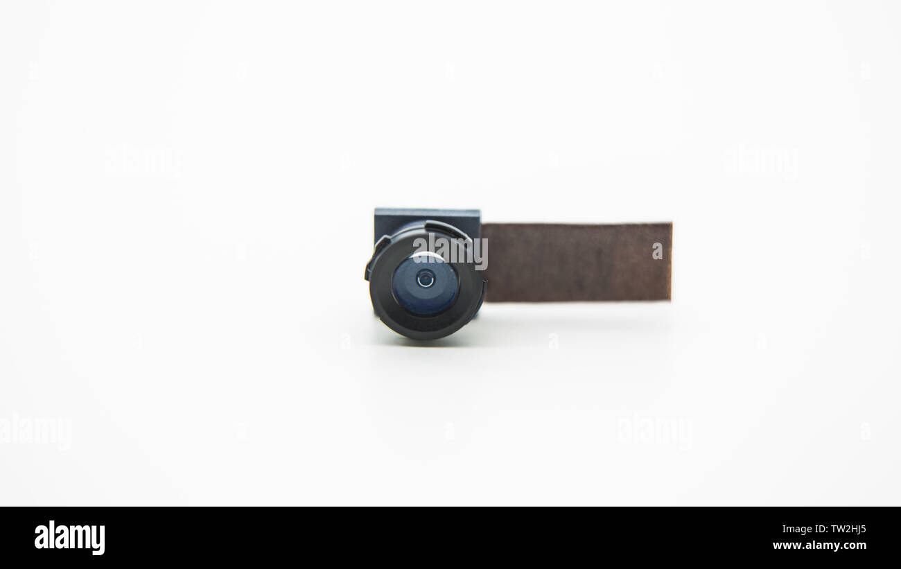 Close up on a camera module for mobile phone. Closeup of Smartphone ...