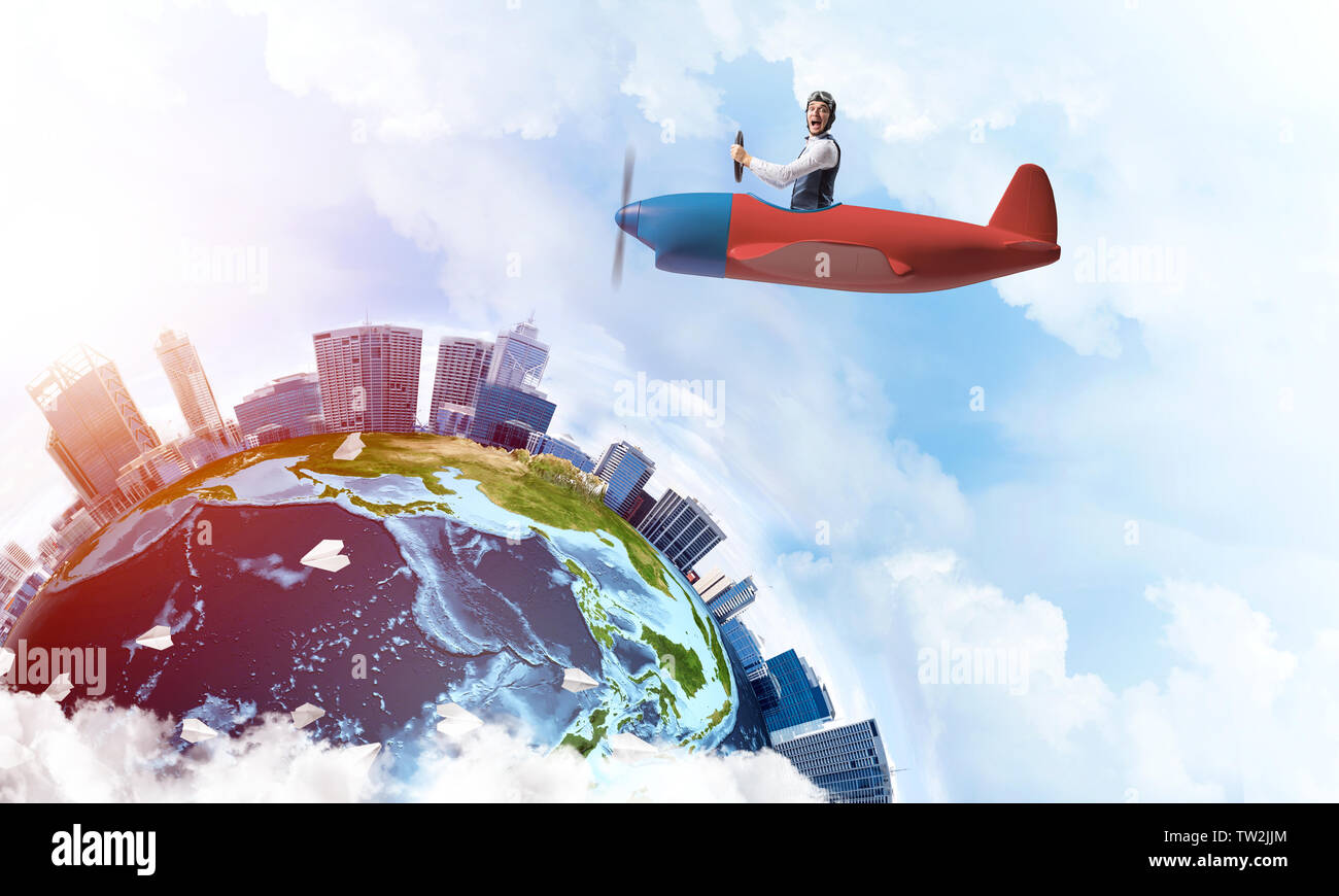 Airplane traveling around world concept hi-res stock photography and ...