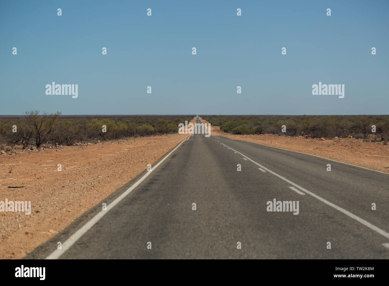 A very long straight road in The Western Australian outback Stock Photo ...