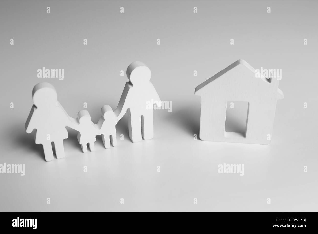 Family home sale agent Black and White Stock Photos & Images - Alamy