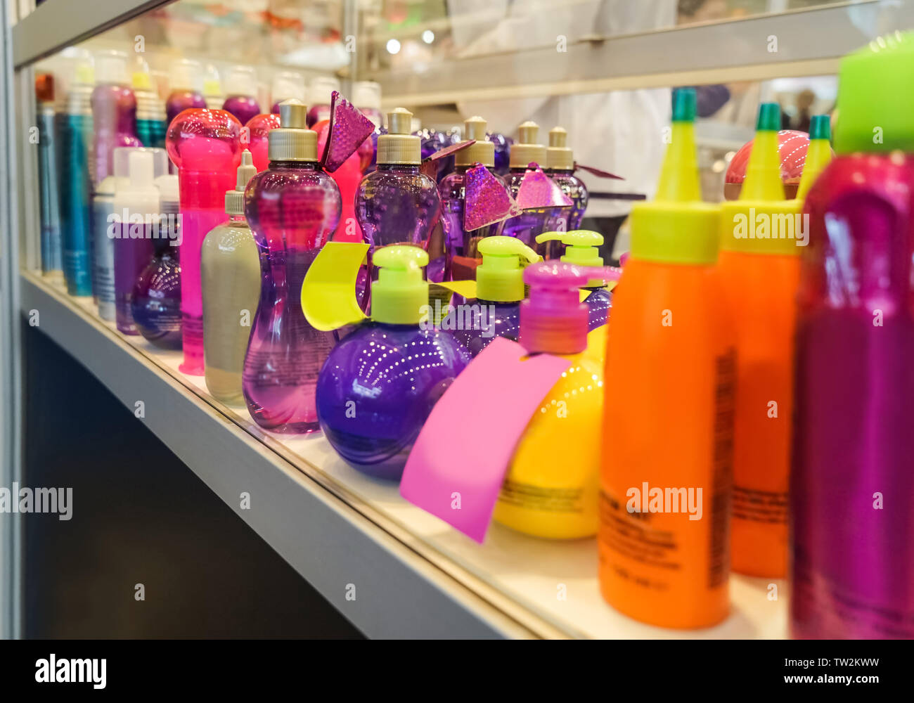 Different cosmetics in modern shop Stock Photo - Alamy