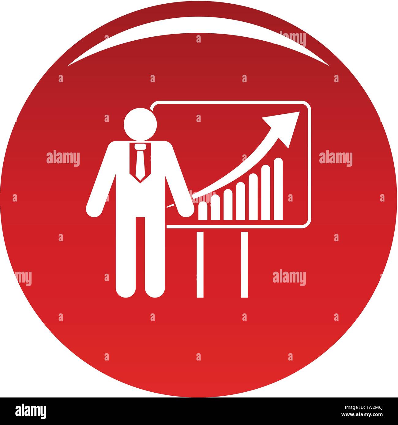Man with diagram icon. Simplev illustration of man with diagram vector ...