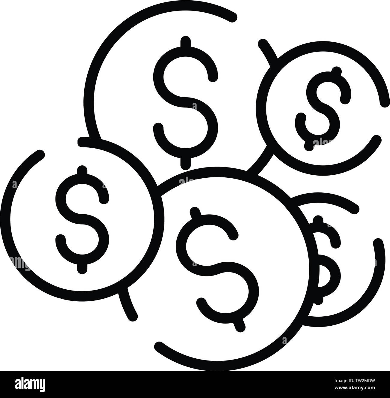 Money coins icon, outline style Stock Vector Image & Art - Alamy