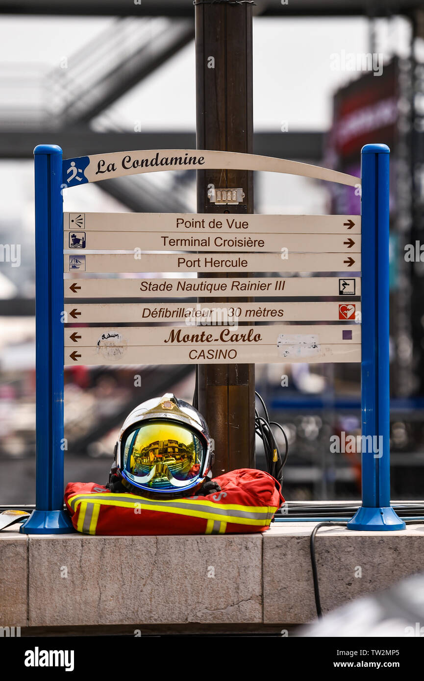 Monte Carlo/Monaco - 25/02/2019 - A firefighter's helmet in the Monaco ...