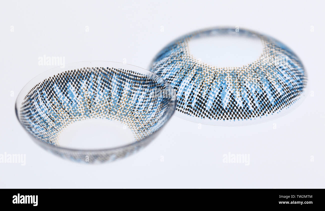Color contact lenses on white background Stock Photo - Alamy