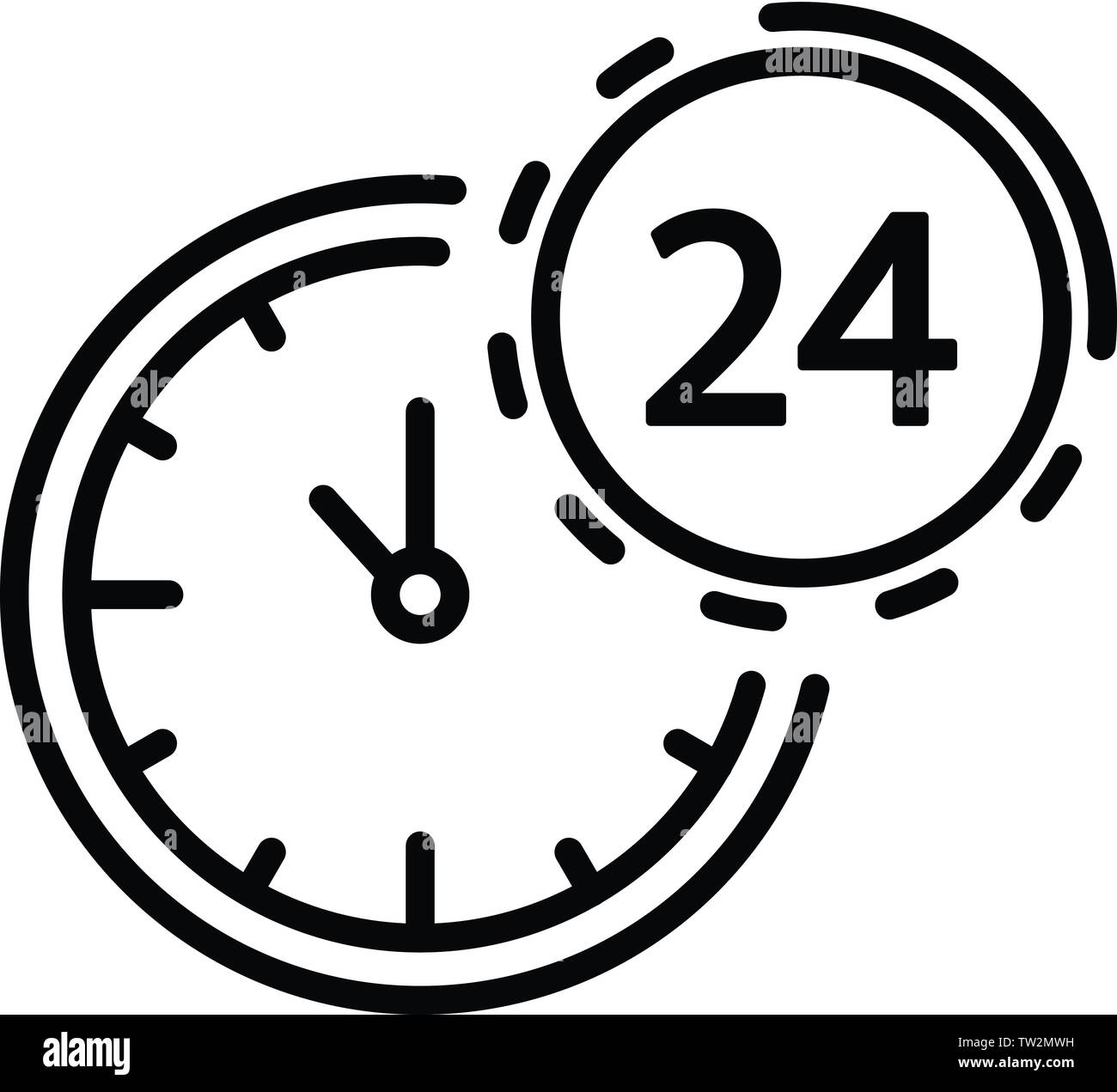 24 hours bank support icon, outline style Stock Vector Image & Art - Alamy