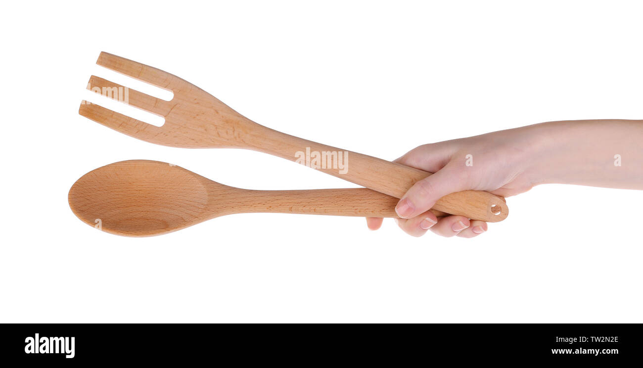 Hand holding spoon fork on hi-res stock photography and images - Alamy