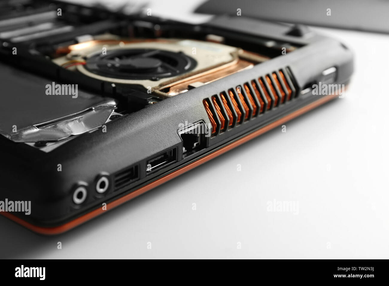 Dismantled laptop, closeup. Concept of computer repair Stock Photo - Alamy