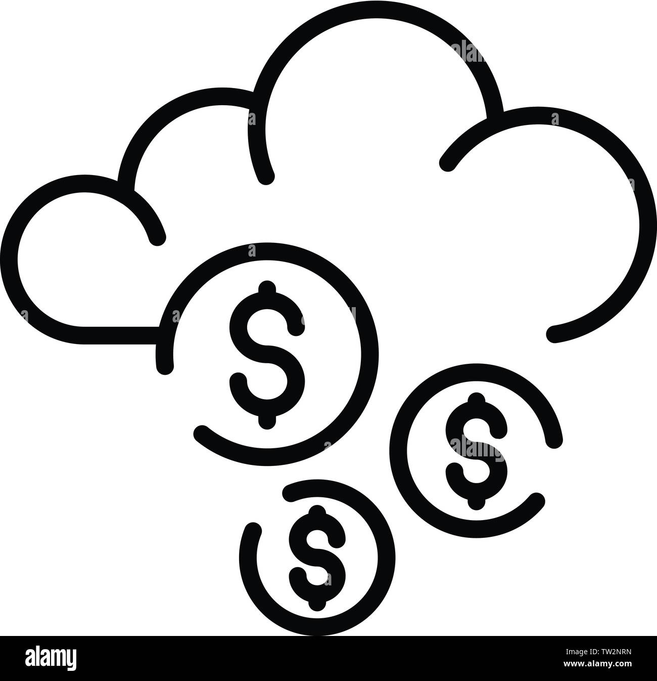 Money coin cloud icon, outline style Stock Vector Image & Art - Alamy