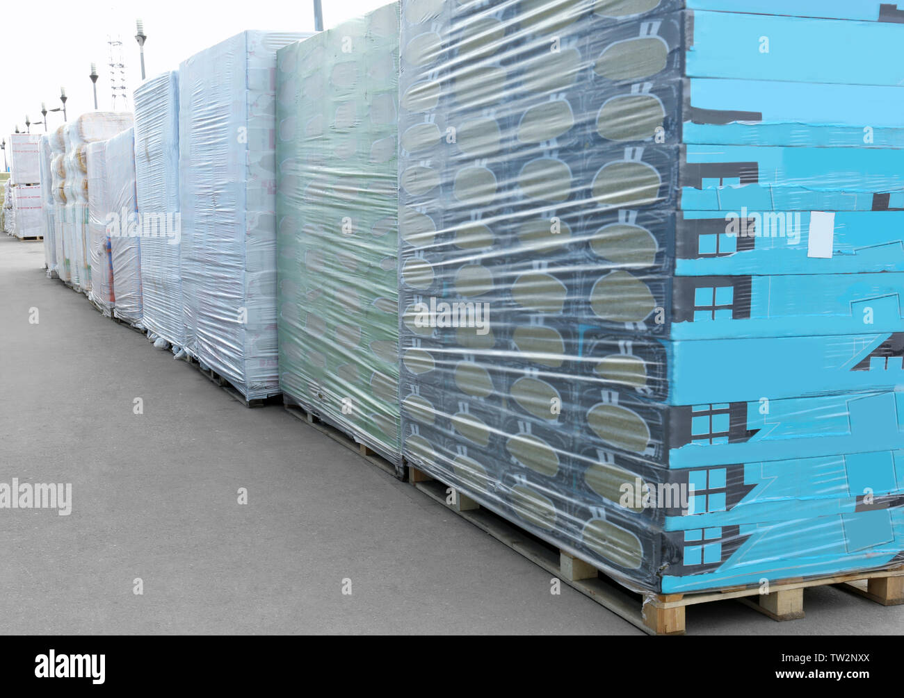 Packs with goods for wholesale distribution outdoors Stock Photo - Alamy