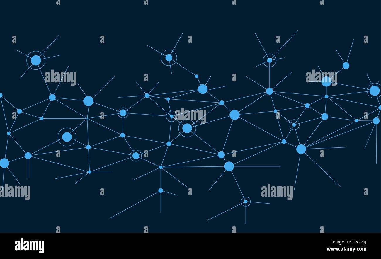 Interconnected dot wire material with a sense of technology. Big data ...