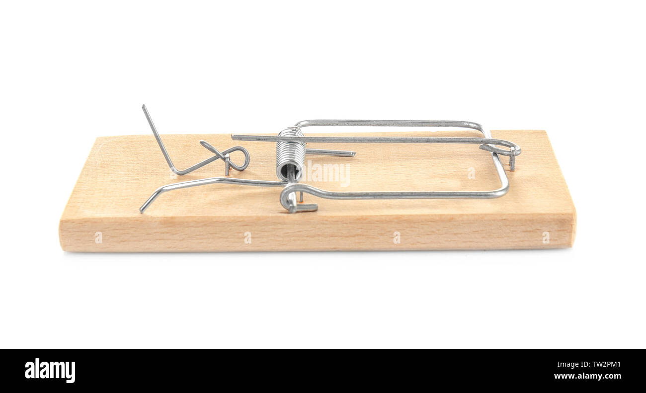 Mouse trap on white background Stock Photo - Alamy