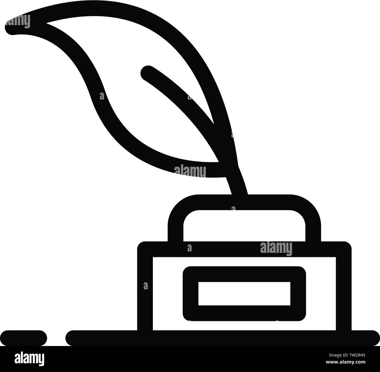 Feather writing icon, outline style Stock Vector Image & Art - Alamy