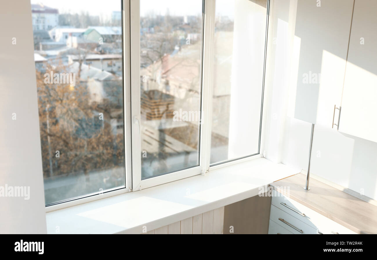 Room window in modern flat Stock Photo - Alamy