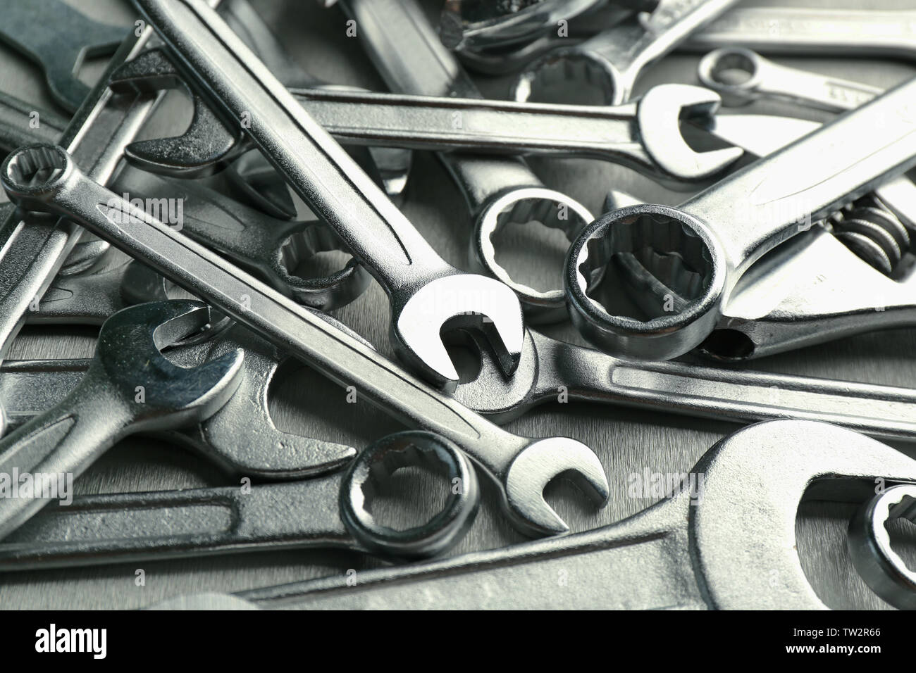 Setting of tools for car repair, closeup Stock Photo - Alamy