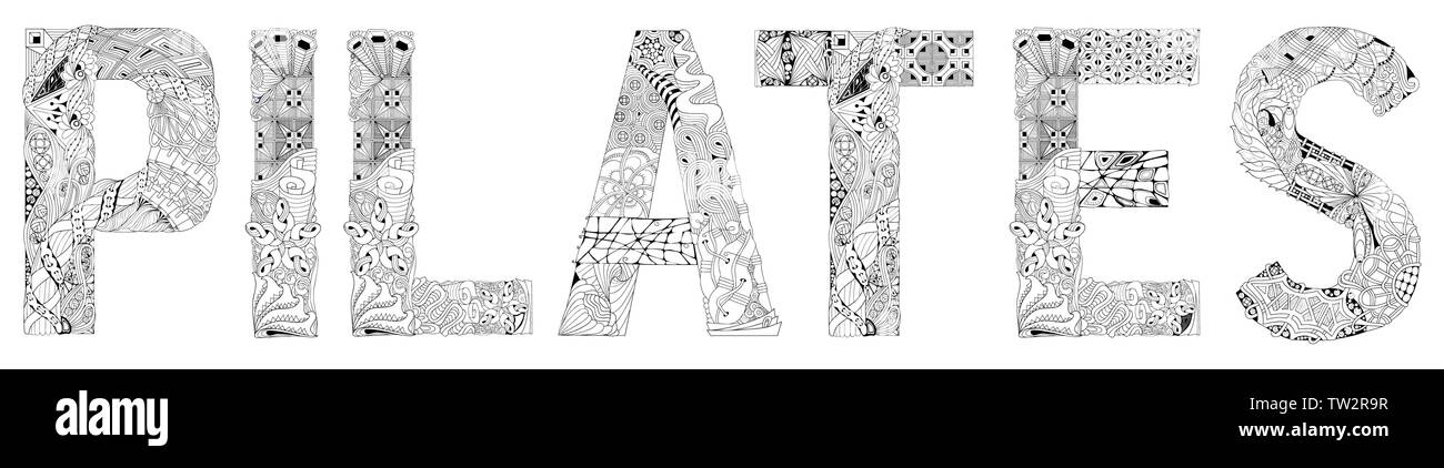 Hand-painted art design. Adult anti-stress coloring page. Black and ...