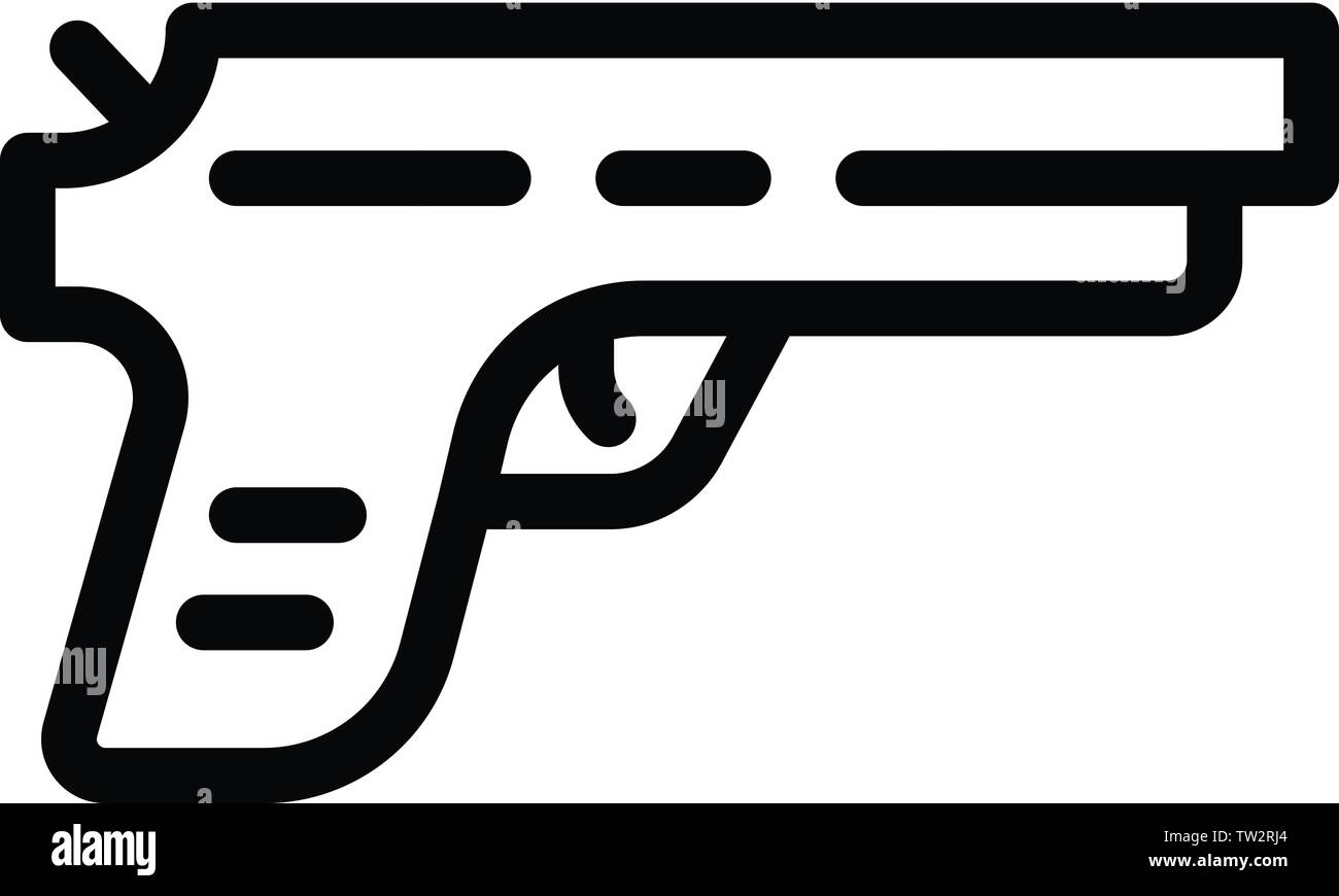 Police pistol icon, outline style Stock Vector Image & Art - Alamy