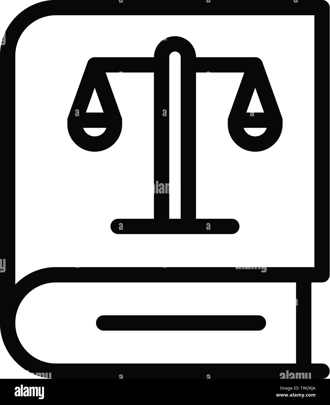 Law book icon thin Black and White Stock Photos & Images - Alamy