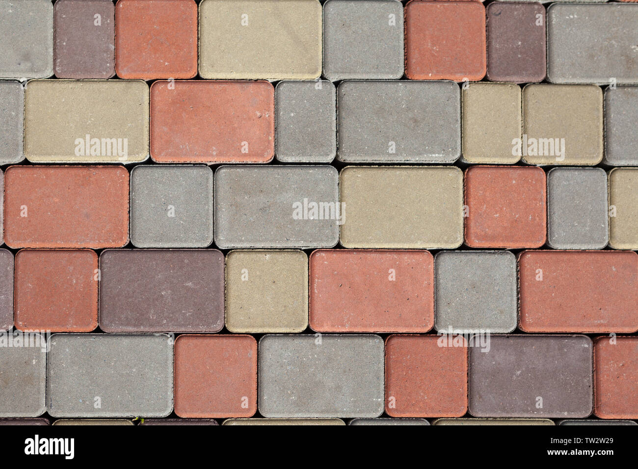 Stone sidewalk closeup photo with red stones hi-res stock photography ...