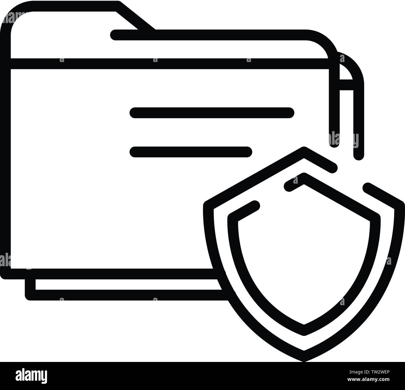 Protected folder icon outline hi-res stock photography and images - Alamy