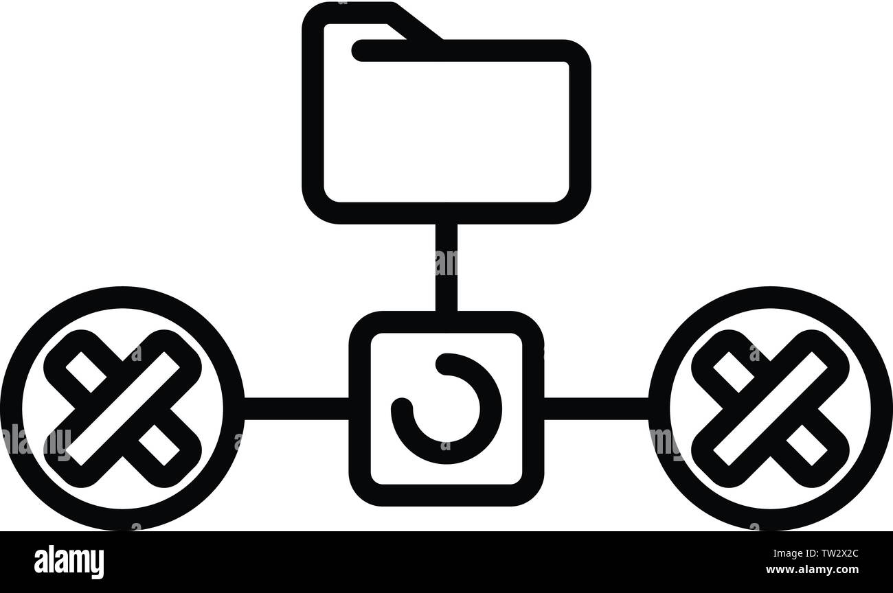 Folder network firewall icon, outline style Stock Vector Image & Art ...