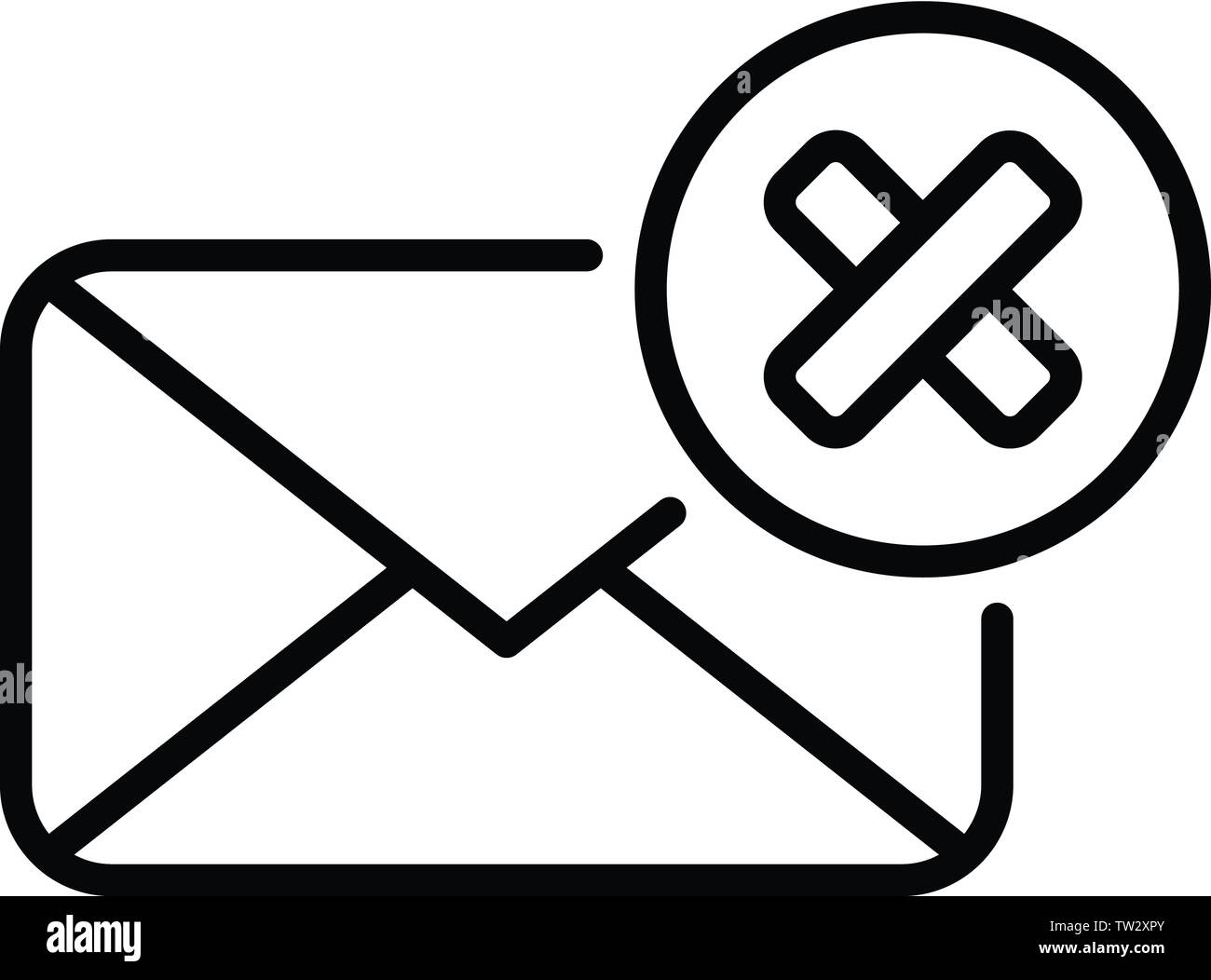 Not receive mail icon, outline style Stock Vector Image & Art - Alamy