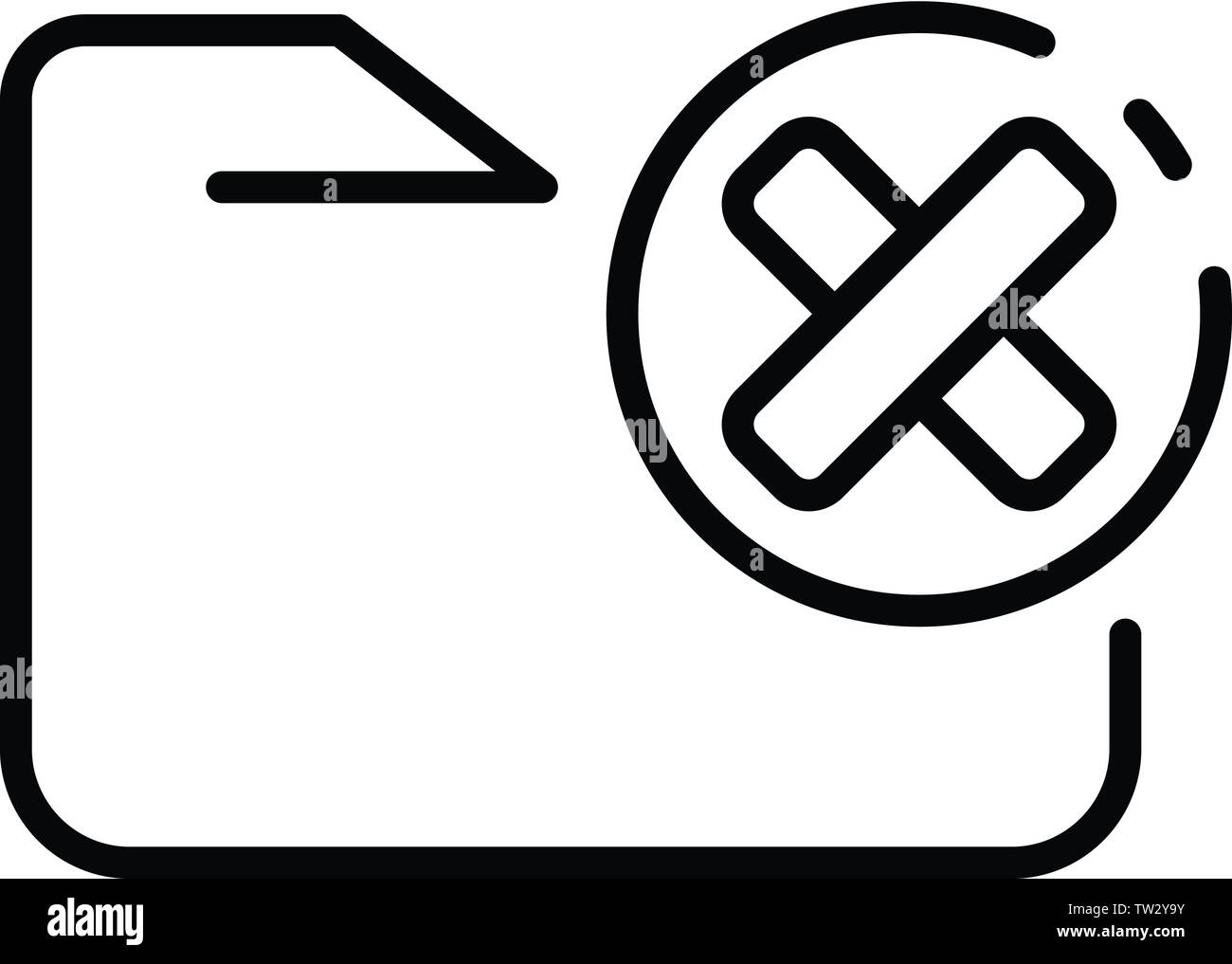 Not protected folder icon, outline style Stock Vector Image & Art - Alamy