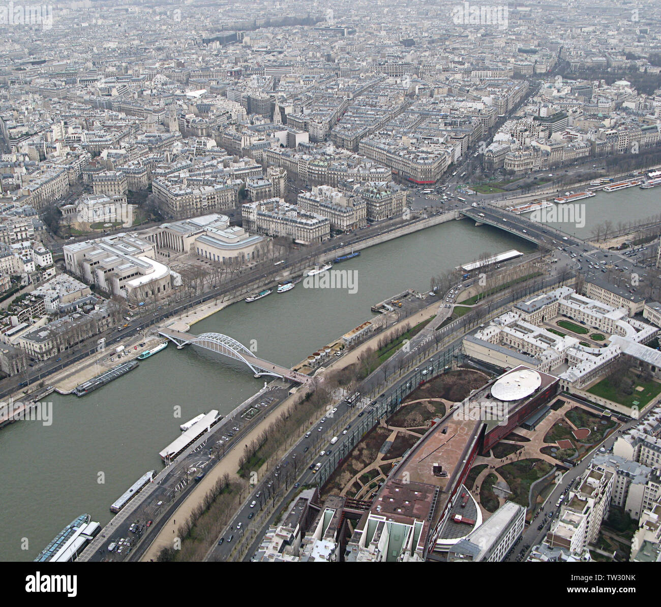 Cityscape of the town of Paris in France from the famous Eiffel tower ...
