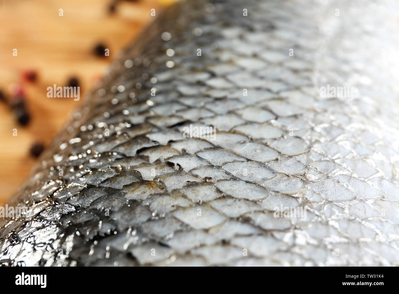 Skin of fresh salmon, closeup Stock Photo - Alamy