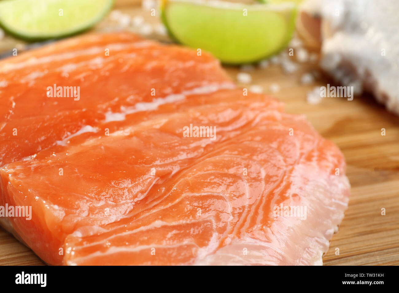 Fresh salmon fillet, closeup Stock Photo - Alamy
